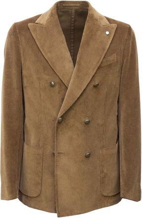 Luigi Bianchi Mantova Homme, Vestes, Brun, Taille: 2XL Blazer doppiopetto in velluto