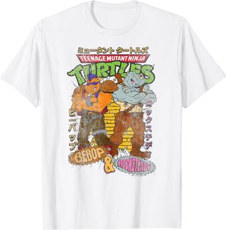 Teenage Mutant Ninja Turtles Bebop & Rocksteady Kanji Retro T-Shirt