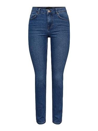 Pieces PCNUNNA MW Slim MB105 Noos BC Jeans, Bleu Moyen (Denim Bleu Moyen), 29 W/32 L Femme