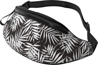 Generic H&uuml;fttasche Stylisch Handytasche Tasche Schwarze Und Wei&szlig;e Palmenbl&auml;tter Atmungsaktiv Sporttasche F&uuml;r Joggen Aktivit&auml;ten Fahrrad 14X35Cm
