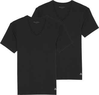 Marc O'Polo Men Essentials 2-Pack V-Neck Shirt, Black