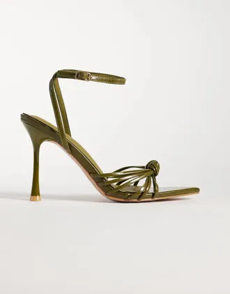 Simmi London Simmi London sandales &agrave; talons Deja avec d&eacute;tail noeud en PU vert
