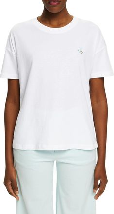 Esprit Damen 013CC1K301 T-Shirt, 100/WHITE, S