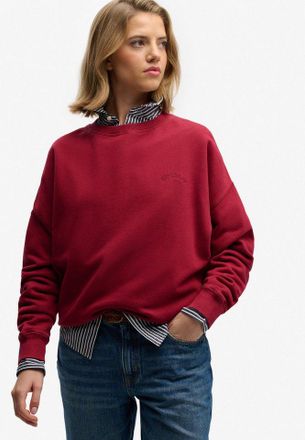 Superdry Sweatshirt ESSENTIAL LOGO CREW aus Baumwolle und Sweatware, Oversize Passform, mit Rundhalsausschnitt