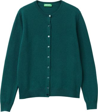 Benetton Damen Maglia Coreana M/L 1002d5485 Strickjacke, grün, XL