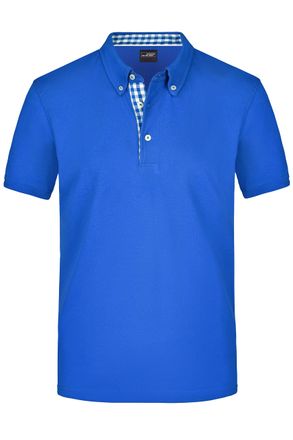 James & Nicholson Klassisches Herren Polohemd - Polohemd mit Button-Down-Kragen | Farbe: royal/royal-white | Gr&ouml;sse: 3XL