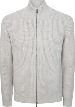 Drumohr Strickjacke Zip Costa Inglese - - Knitwear - Herren - Beige - L