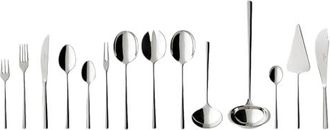 Villeroy & Boch Piemont Besteckset 70-teilig Silber, Spülmaschinenfest, Besteck Set für 12 Personen, Besteckset Platin, Besteck, Edelstahl