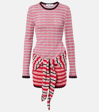 The Attico Robe ray&eacute;e en crochet de coton