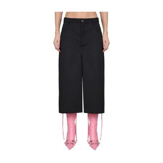 Balenciaga Virgin Wool Loose Shorts - - Shorts - Damen - Schwarzk - XS
