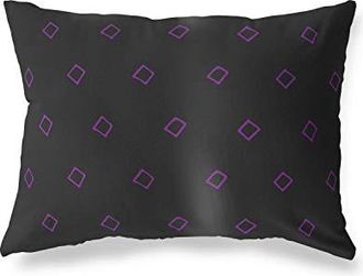 Bonamaison Le Jardin du Lin Kissenbezug Zierkissenbezug Lila-Schwarz Kissenbezug, Für Bett, Auto, Sofa, Haus, Wohnzimmer, Schlafzimmer, Dekoration, 45x60 Cm - En