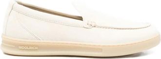 Woolrich Femme, Chaussures, Beige, Taille: 38 1/2 EU Double U Leather Slip-on Baskets