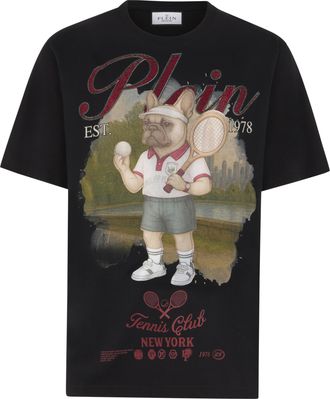 Philipp Plein Round Neck T-Shirt Bulldog Tennis Club