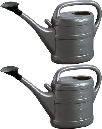 Kova&T 2X Gießkanne 10L ANTHRAZIT + 1x BILDMAGNET! Blumenkanne Kunststoff für groß & klein, Garten & Zimmerpflanzen Gießkannen Gieskanne Gieskannen Giesskann