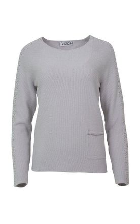 Passioni Rundhalspullover Strickpullover mit Glitzer-Effekt