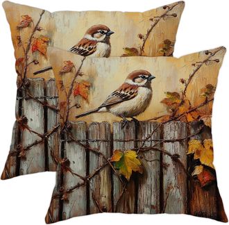 Generic Herbstsperling Kissenbezug Quadratische Kissenh&uuml;lle Luxuri&ouml;se Sofakissen F&uuml;r Balkon Bett Hotel 45X45Cm 2Er Set