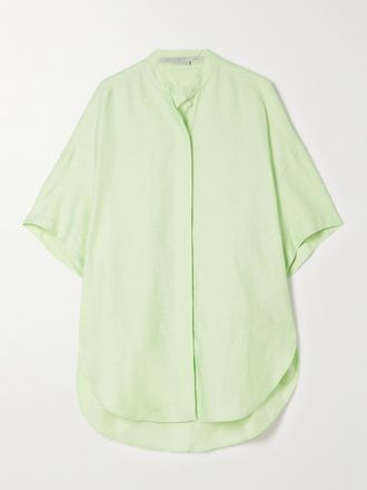 Stella McCartney + Net Sustain Oversized-hemd Aus Einer Leinen-baumwollmischung - Gr&uuml;n