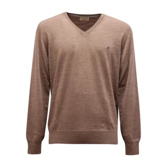 Brooksfield V-Ausschnitt Wollpullover Made in Italy - - Knitwear - Herren - Beige - 2XL