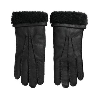 Dolce & Gabbana Elegante Schwarze Leder Winterhandschuhe - - Accessories - Herren - Schwarzk - ONE SIZE