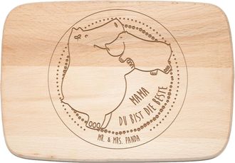 Mr. & Mrs. Panda Fr&uuml;hst&uuml;cksbrett Nilpferd Mama - Geschenk, Weihnachten, Muttertag, Oma, Liebe, Schwester, Fr&uuml;hst&uuml;cksbrettchen, K&uuml;chenbrett, Familie