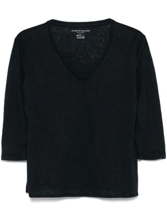 Majestic Filatures chemise &agrave; tissu flamm&eacute; - Bleu