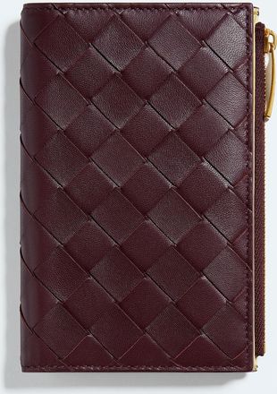 Bottega Veneta Portefeuille Bi-Fold Intrecciato moyen format - Bordeaux - Femme - Unisex