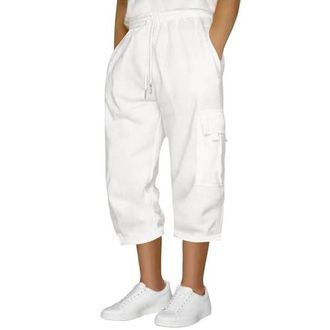 Generic Pantalon de jogging pour homme - Gris - Longueur 3/4 - Pantalon de loisirs baggy - Confortable - Pantalon de plage respirant - Pantalon de surv&ecirc;tement
