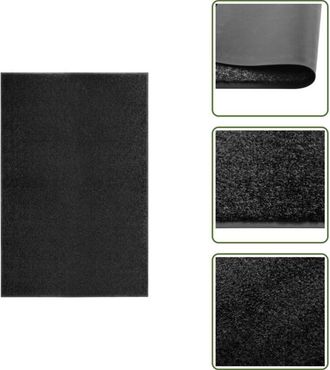 vidaXL Paillasson lavable Noir 120x180 cm - Tapis Dentr&eacute;e - Paillasson Ext&eacute;rieur - Paillasson Int&eacute;rieur - Tapis Absorbant - Tapis Antid&eacute;rapant