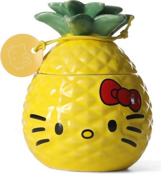 Hello Kitty Tropical Pineapple Duftkerze - 1 Docht 213g Sommerkerze im wiederverwendbaren Glas, fruchtiger Inselduft, Geschenk & Dekor