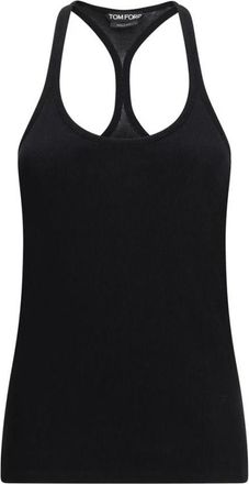 Tom Ford Femme, Tops, Noir, Taille: 34 FR Silk Blend Rib Jersey One Shoulder Top