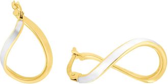 Amor Creolen Gold 375/9ct Damen Ohrschmuck, 2,3 cm, Bicolor, Kommt in Schmuck Geschenk Box, 2014162