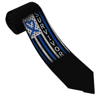 Generic Survivante Du Cancer Du C&ocirc;lon - Ruban Bleu Fonc&eacute; Homme Cravates De Mariage Classique Cravate De F&ecirc;te Fantaisie Cravate Pour Mariage C&eacute;l&eacute;brations Affai