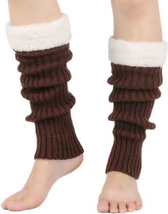 Generic Chaussettes tricot&eacute;es originales pour femmes Chaussettes chaudes en tricot poilu Chaussettes empil&eacute;es No&euml;l Chauffage de bureau, caf&eacute;, taille unique