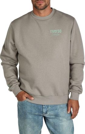 Riverso Pullover Herren mit Druck RIVJamie Regular Fit Sweatshirt Rundhals Langarm, Gr&ouml;&szlig;e:4XL, Farbe:Taupe-Mineral Green