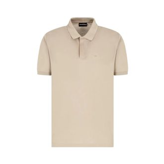 Emporio Armani Beiges Baumwoll-Jersey-Poloshirt - - Tops - Herren - Beige - 2XL