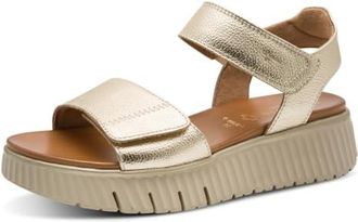 Tamaris Comfort sandales plates femme cuir plateformes, Lt Gold, 40 EU