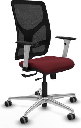 Piqueras y Crespo Stuhl mit Armlehnen, h&ouml;henverstellbare Lendenwirbelst&uuml;tze, ausgestattet mit Syncro/Traslack und Schneideschaum, mit Rollen 65 mm, Parkett, Schwarz/Gra