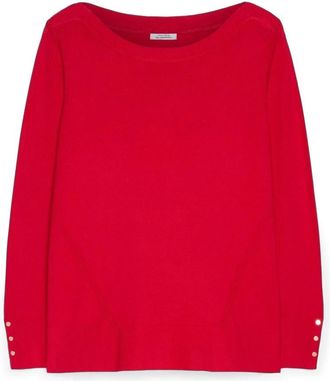 Fiorella Rubino Femme, Pulls, Rouge, Taille: 42 FR Haut &agrave; Manches Longues &agrave; Encolure Bateau