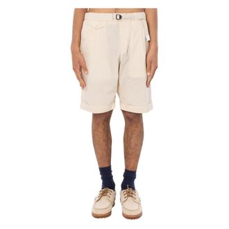 White Sand Stretch Cotton Pleated Shorts - - Shorts - Herren - Wei&szlig; - XL
