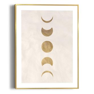 Reinders Gerahmtes Bild, Moonphases, Schlafzimmer, Bilder, Wanddeko, Room Decor, MDF, Gold, 40x30cm