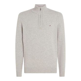 Tommy Hilfiger Woll-Half-Zip-Pullover - - Knitwear - Herren - Grau - M