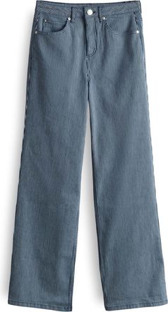 OPUS Damen Wide | Wide Leg Jeans MIVY Striped High Rise mit Stretch mid Striped Blue, 40 L31