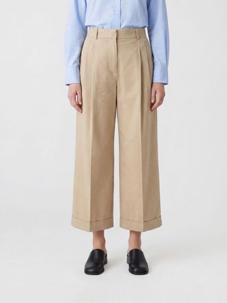 The Row Cropped Wide-Leg Hose mit hoher Taille aus Baumwolle und Kaschmir