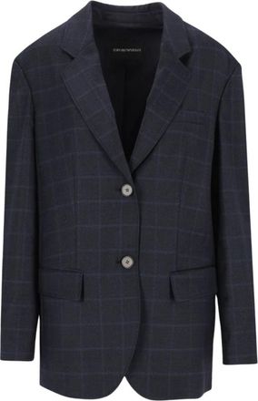 Emporio Armani Blazer &agrave; un bouton - Femme - Vestes - Bleu - Taille: 40 FR