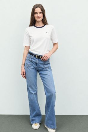 Gerard Darel T-shirt en coton bicolore - BESS - Bleu Nuit