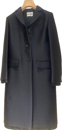 Miu Miu Black Wool Midi Coat 2025 Size 40