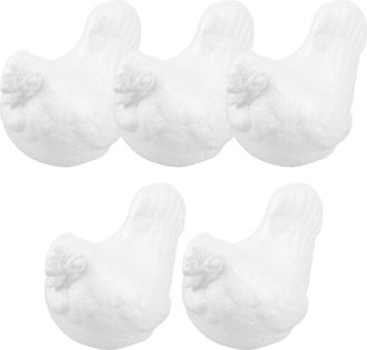 Pretyzoom 5 St&uuml;ck Schaumstoff H&uuml;hner Ornament 14cm Lebensmittelechtes Bastelmaterial Unbemalt f&uuml;r Selbstgemacht Festival und Partydekoration