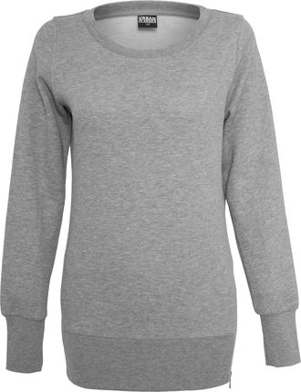 Urban Classics Damen Ladies Side Zip Long Crewneck Pullover, per Pack Grau (Grey 00111), Medium (Herstellergr&ouml;&szlig;e: M)