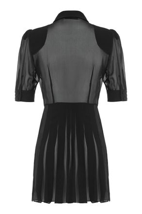 Alessandra Rich Womens Black Mini Chemise Dress Silk