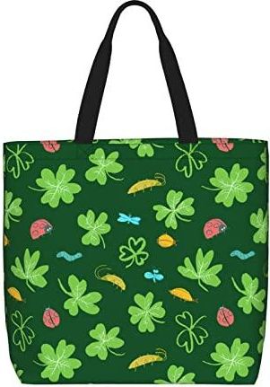 Generic Sac Fourre-Tout La Saint-Patrick Sac &Agrave; Bandouli&egrave;re En Toile De Grande Capacit&eacute; Lavables Sacs En Toile, Pour &Eacute;cole, Voyage, Burea, Shopping